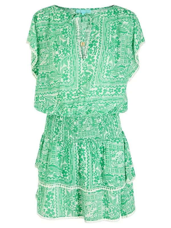 Melissa Odabash Keri Printed Mini Dress - Green