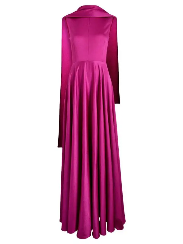 Solace London Emelia Draped Satin Maxi Dress - Dark Pink