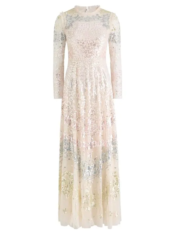 NEEDLE & THREAD Angeline Sequin-embellished Tulle Gown - Cream