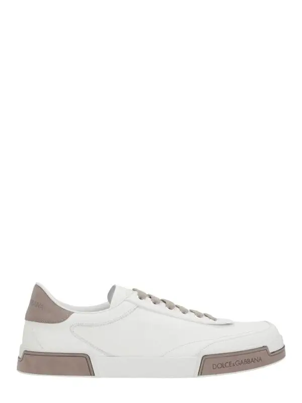 Dolce & Gabbana Low-top Nappa Sneakers - White+beige
