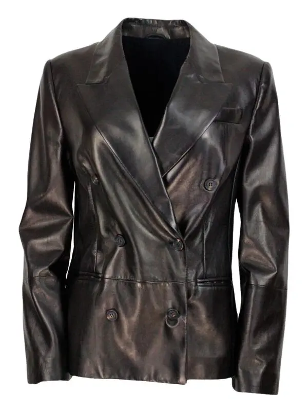 Brunello Cucinelli Leather Jacket - Black