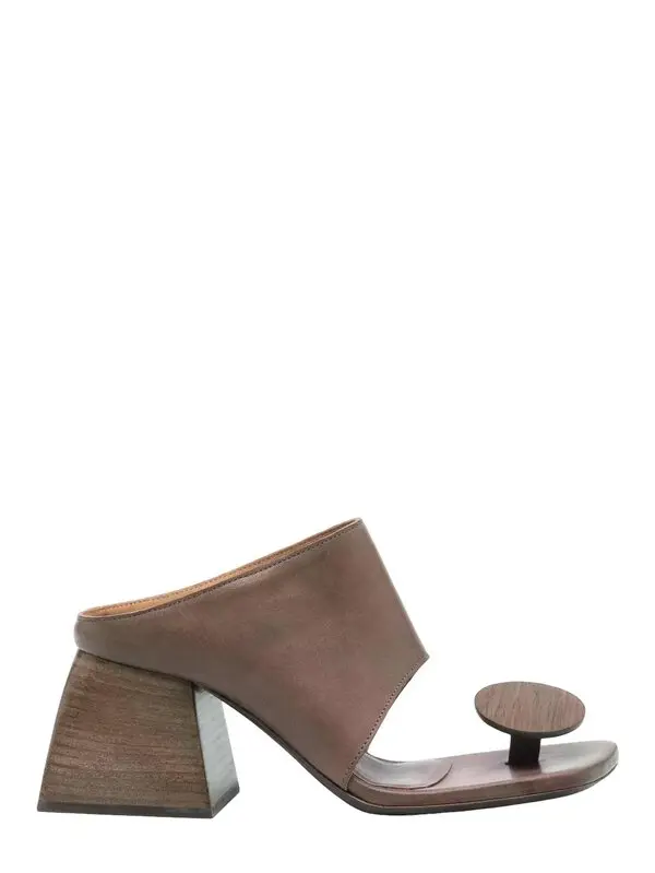 UMA WANG 70mm Stone Mules - Brown