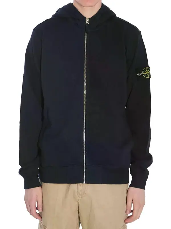 Stone Island Zip-up Hoodie - Blue