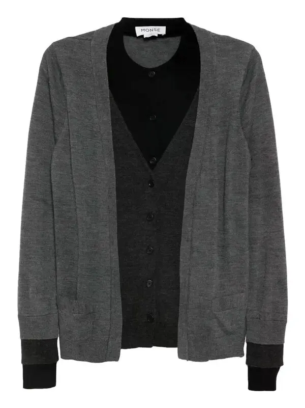 Monse Paneled Cardigan - Grey