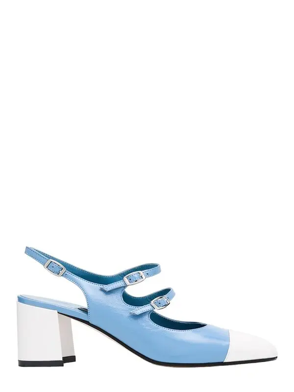 CAREL Metallic Ballerina Flats - Light Blue/white
