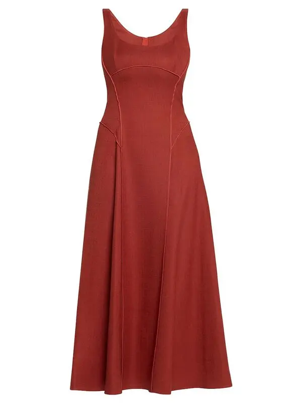 Adam Lippes Sleeveless Stretch Canvas Maxi Dress - Sienna