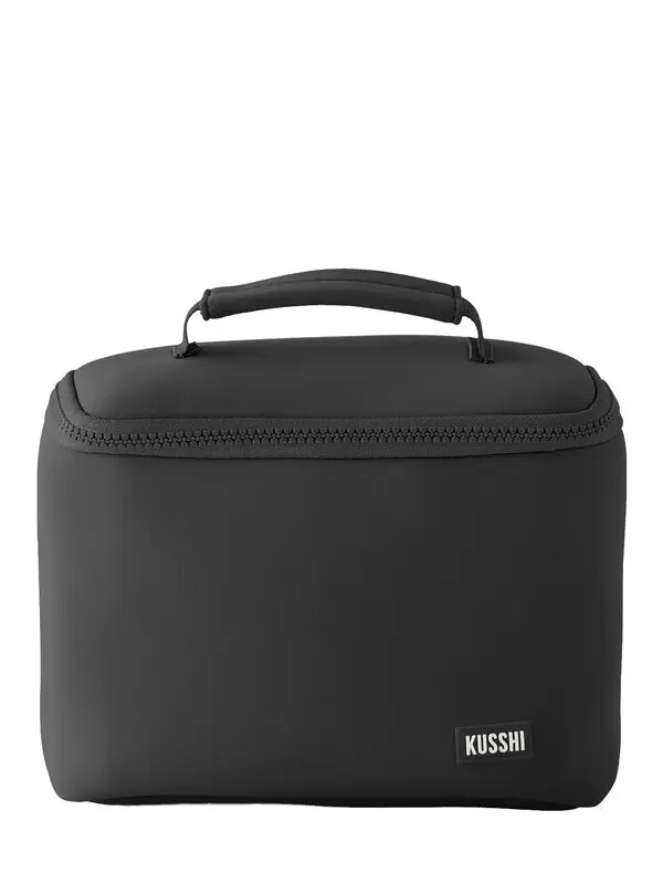 KUSSHI Neoprene Train Case - Black/pink