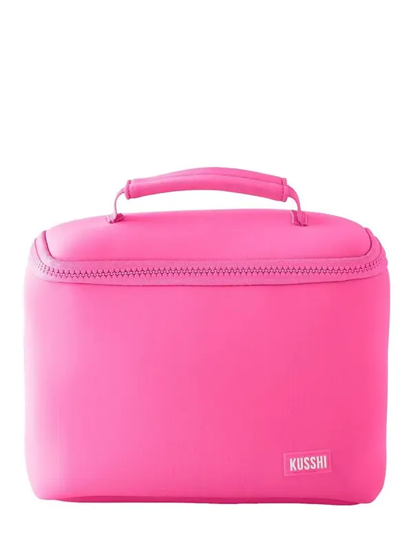 KUSSHI Neoprene Train Case - French Pink/sherbert