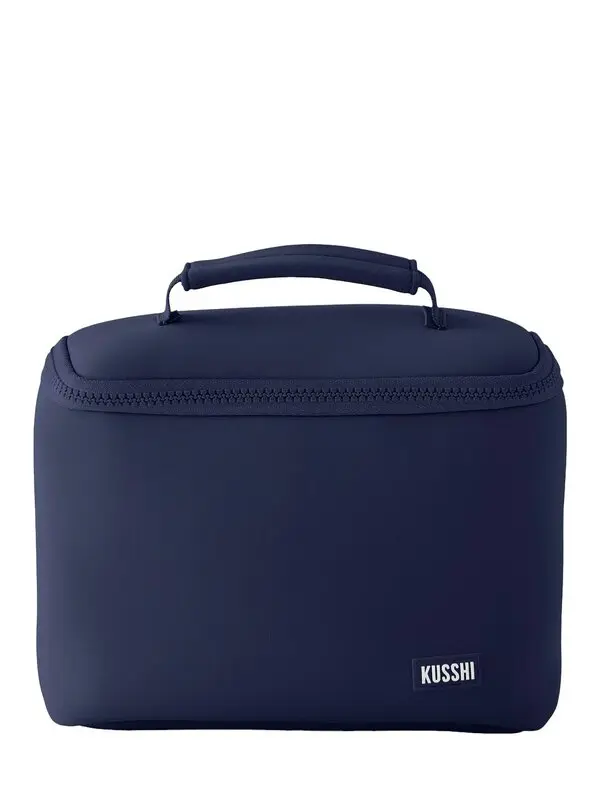 KUSSHI Neoprene Train Case - Navy/khaki