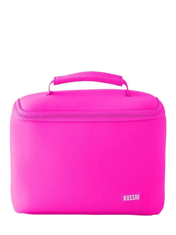KUSSHI Neoprene Train Case - Pink/indigo
