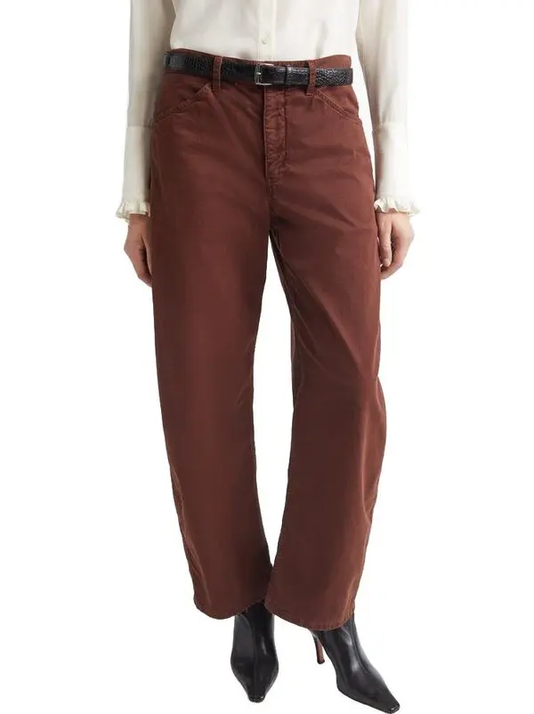 NILI LOTAN Tribeca Barrel Leg Trousers - Cabernet