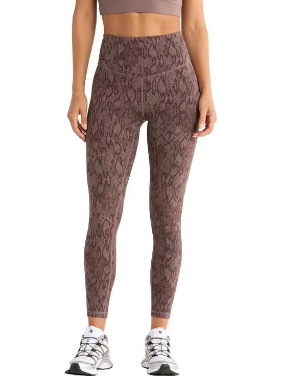 Zella Studio Luxe Print High Waist 7/8 Leggings - Brown Geo Snake