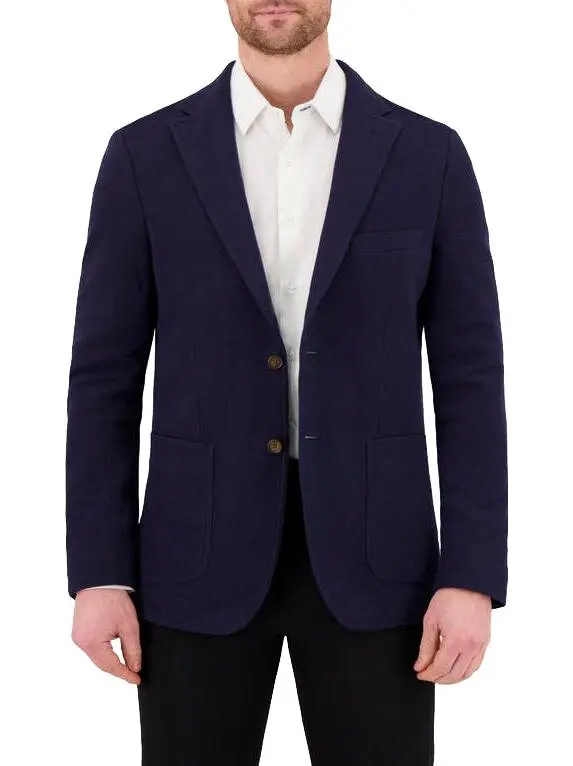 VICTOR EMMANUEL Comfort Knit Cotton Blend Sport Coat - Navy