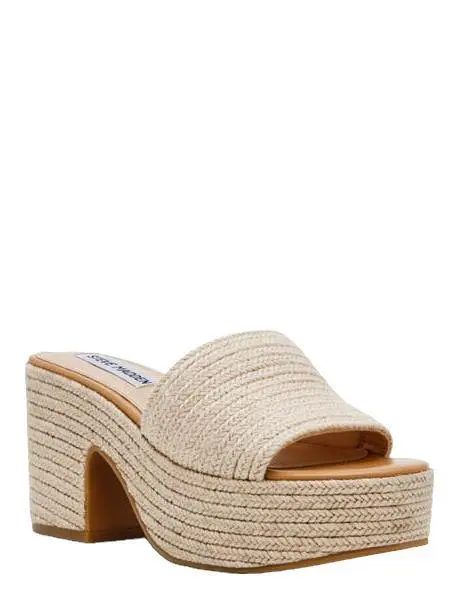 Steve Madden Trippy Platform Sandals - Natural