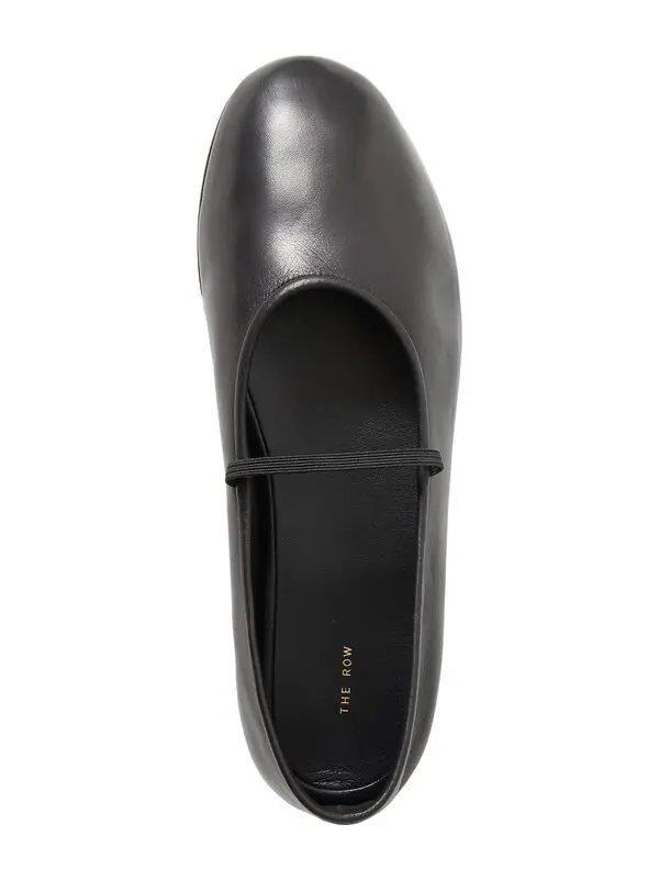 THE ROW Elastic Leather Ballet Flats - Black
