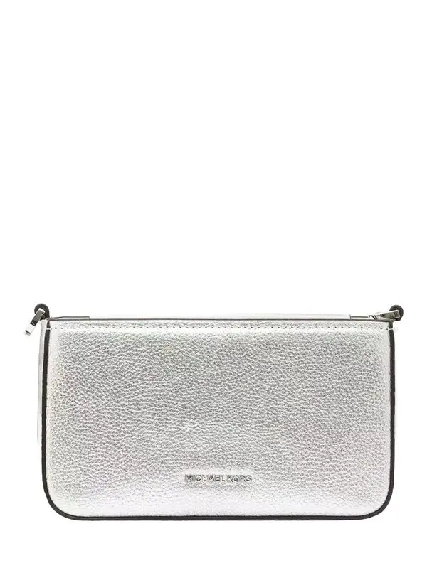Michael Kors Bryant Textured Leather Crossbody Bag - Silver