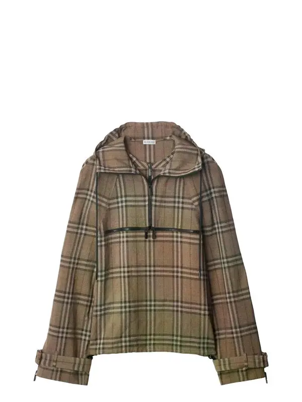 Burberry Checked Hoodie - Neutrals