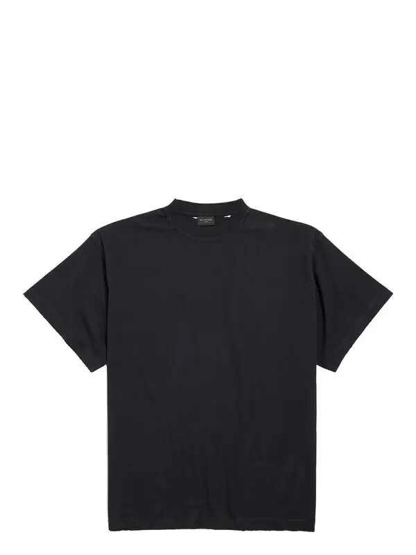 Balenciaga Security Tape Logo T-shirt Oversized - Black