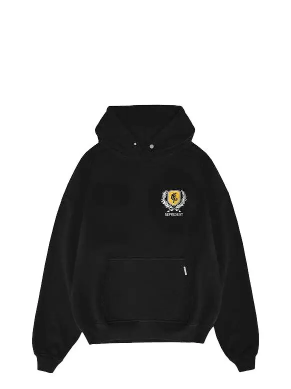 REPRESENT Crest Oversized Hoodie - Vintage Black