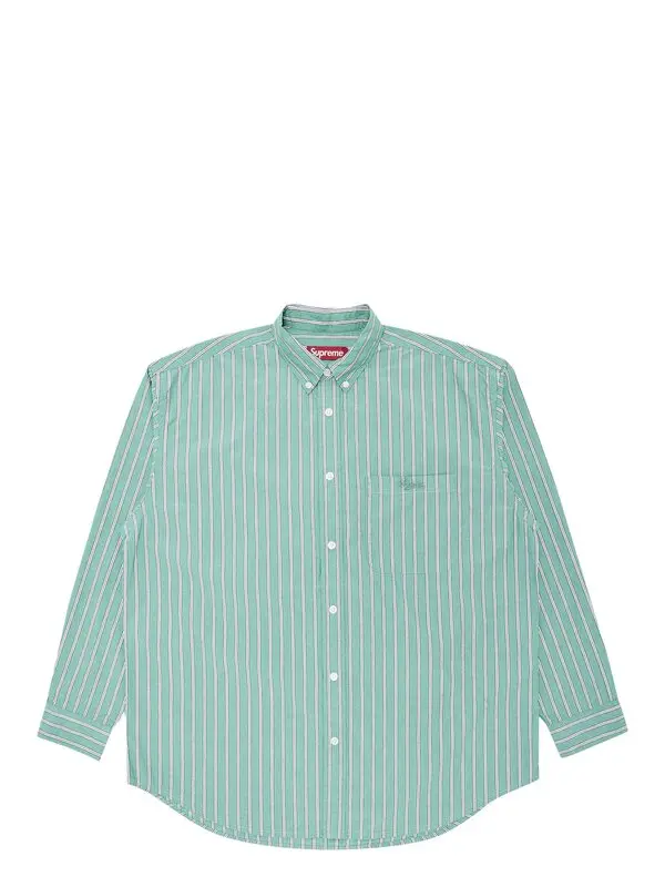 Supreme Loose Fit Stripe Shirt - Green