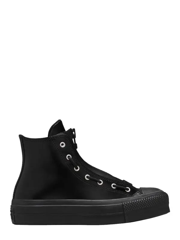 CONVERSE Chuck Taylor All Star Lift Platform Leather High Top Sneakers - Black