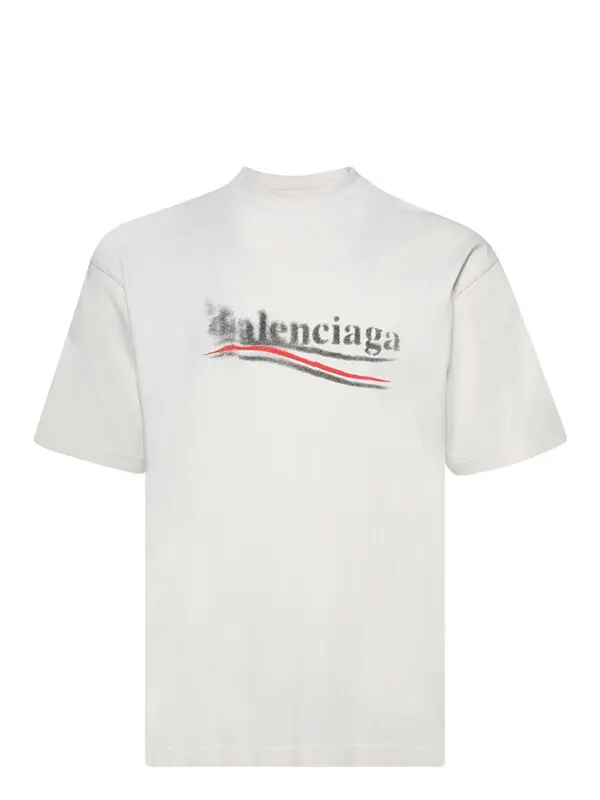 Balenciaga Political Stencil T-shirt 'ecru/black - White