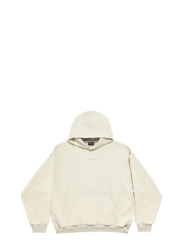 Balenciaga Logo Embroidered Hoodie - Tan