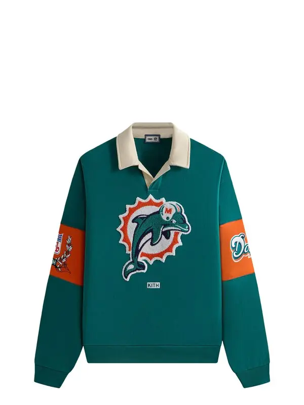 Kith 47 For The Nfl Dolphins Nelson Collared Pullover - Green