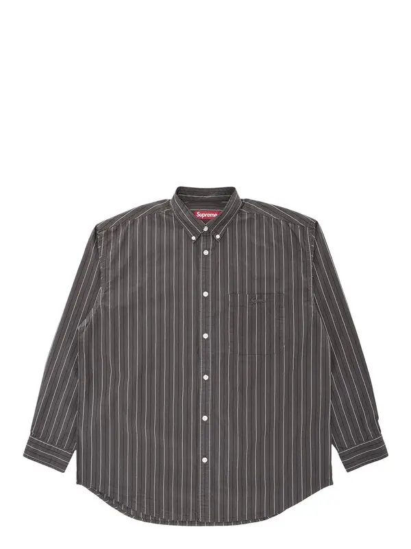 Supreme Loose Fit Stripe Shirt - Grey