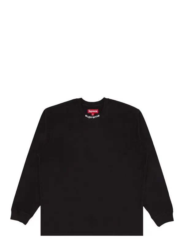 Supreme Embroidered Collar Long-sleeve Top - Black