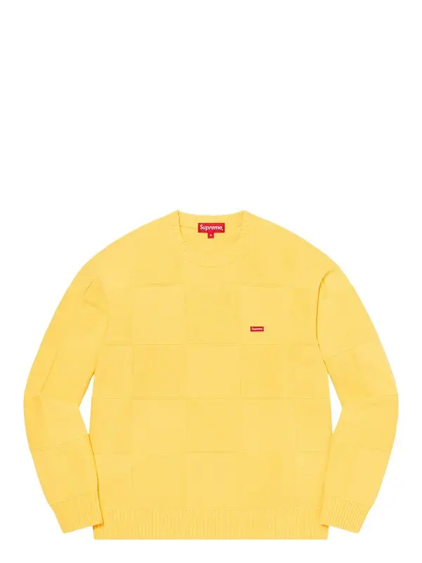 Supreme Tonal Checkerboard Small Box Sweater - Yellow