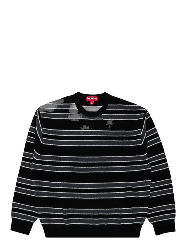 Supreme Striped Cashmere Sweater - Black