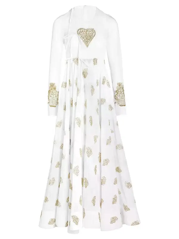 Giambattista Valli Embroidered Flared Skirt Dress - White