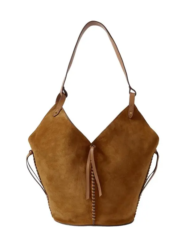 Isabel Marant 25e Tampa Leather-trimmed Suede Tote - Brown