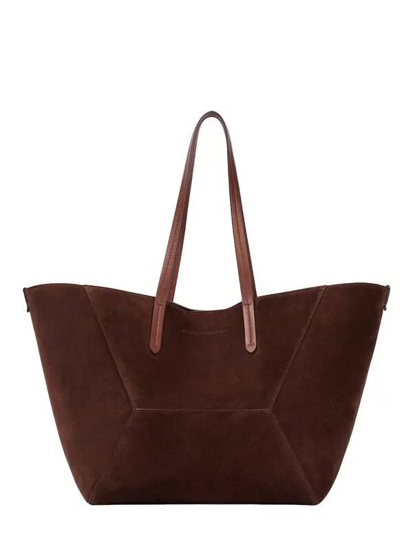 Brunello Cucinelli Bc Duo Large Suede Tote - Brown