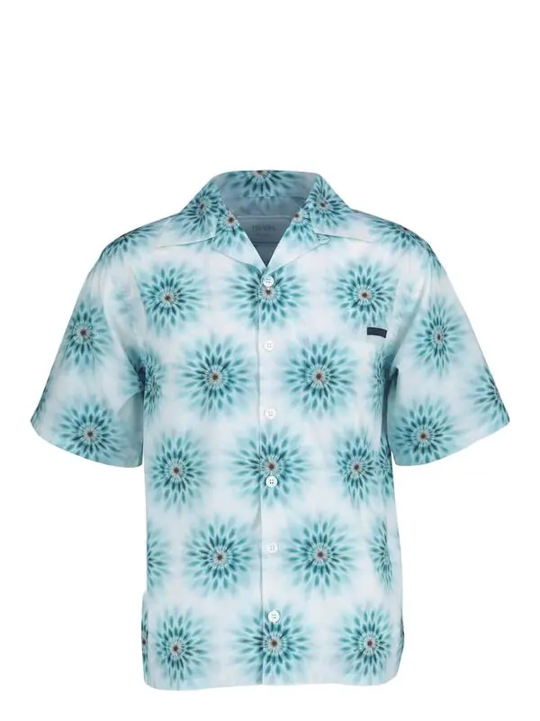 Prada Pois Print Cotton Poplin Shirt - Multicoloured