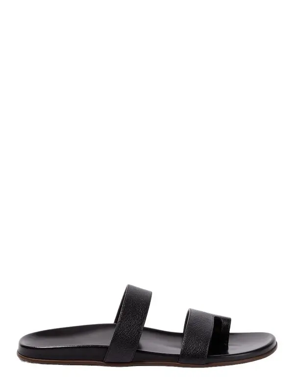 THE ROW Hugh Leather Sandals - Black