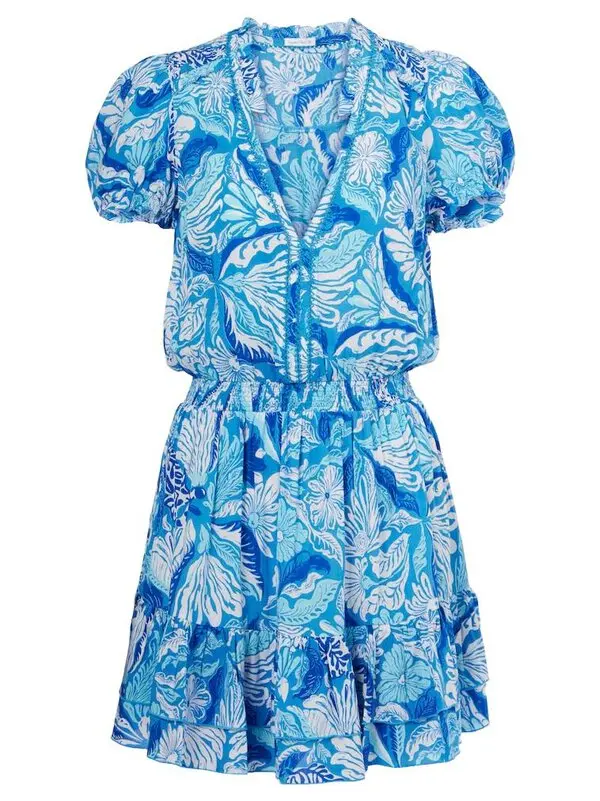 Poupette St Barth Bibi Floral Mini Dress - Blue