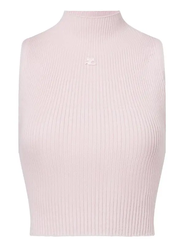 COURREGES Courrèges Ribbed Tank Top - Pink