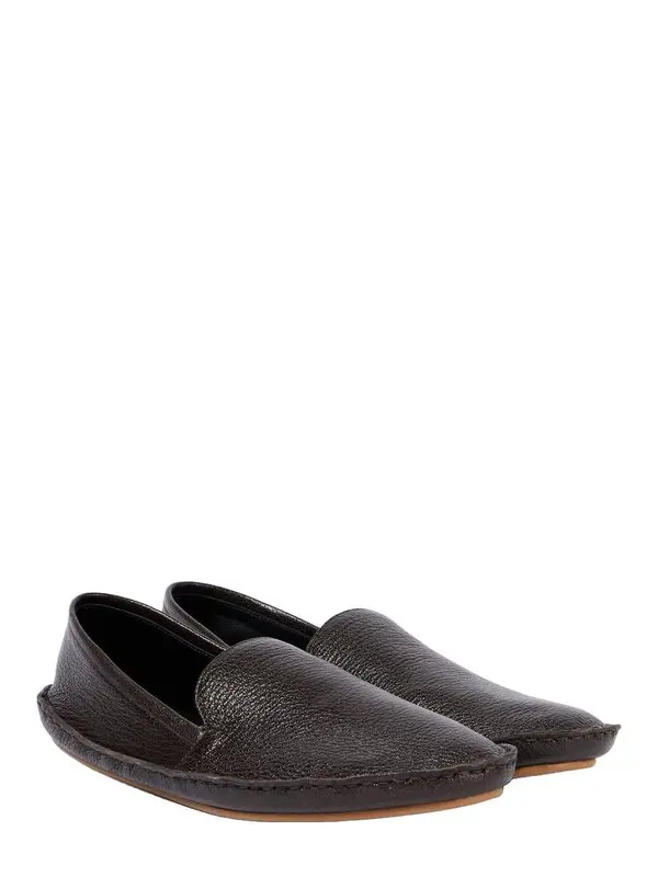 THE ROW Vasko Leather Loafers - Brown