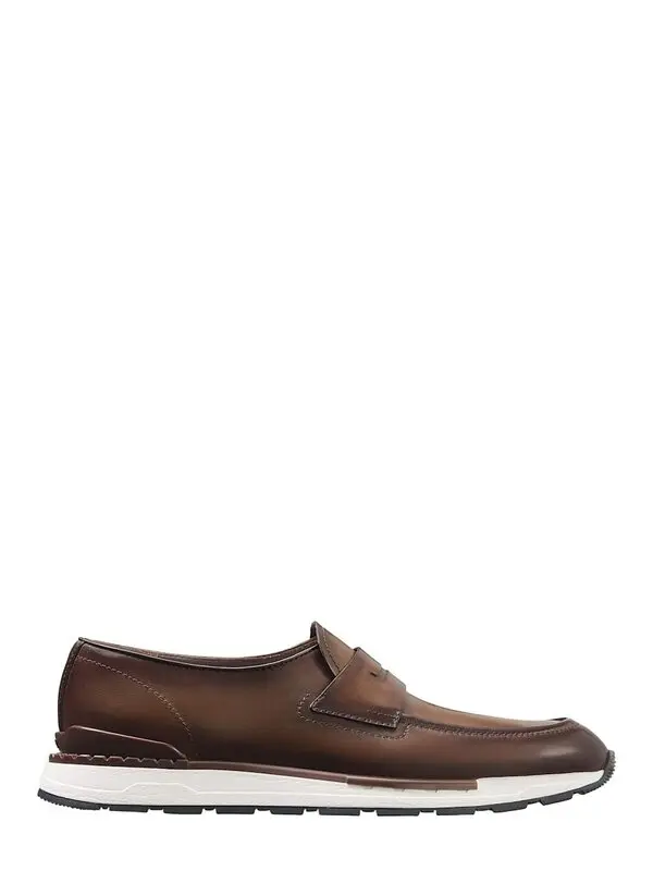 Berluti Fast Track Leather Loafers - Marrone Intenso