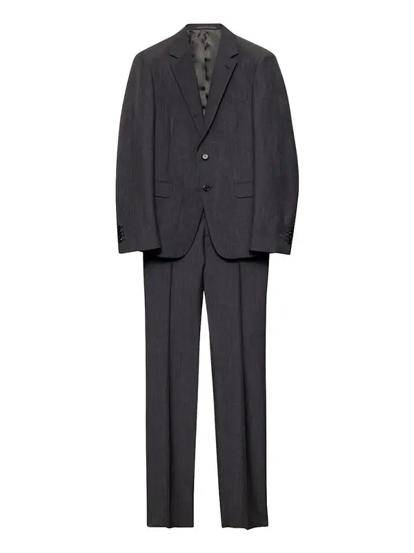 Prada Mohair-wool Solid Suit - Gray