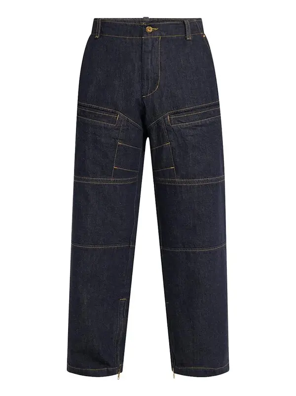 Moncler X Mercedes-benz Nigo Washed Denim Trousers - Blue Denim