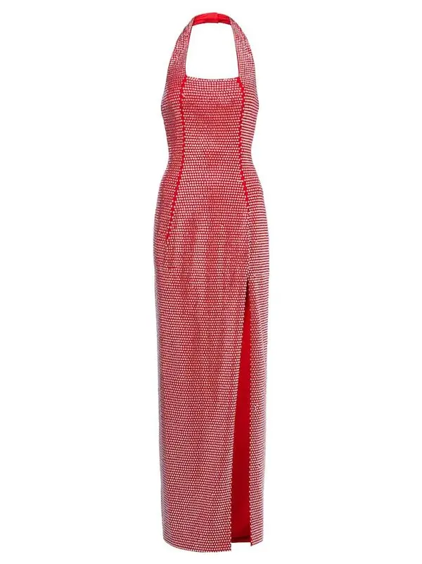 AREA Crystal-embellished Gown - Red