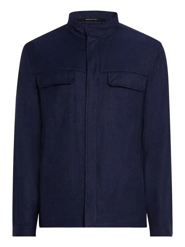 Zegna Cashmere-blend Blouson Jacket - Dk Blu Sld