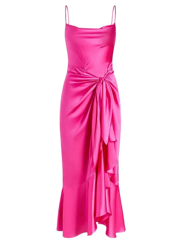 Cinq À Sept Vivienda Silk Tie-waist Midi Dress - Blushing