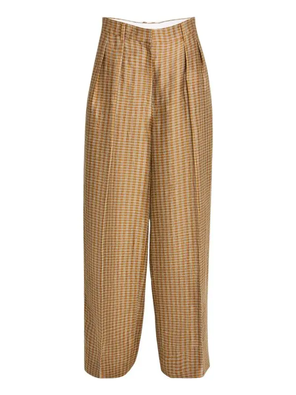 THE ROW Sherry Printed Wide Leg Pants - Orange Linen  White