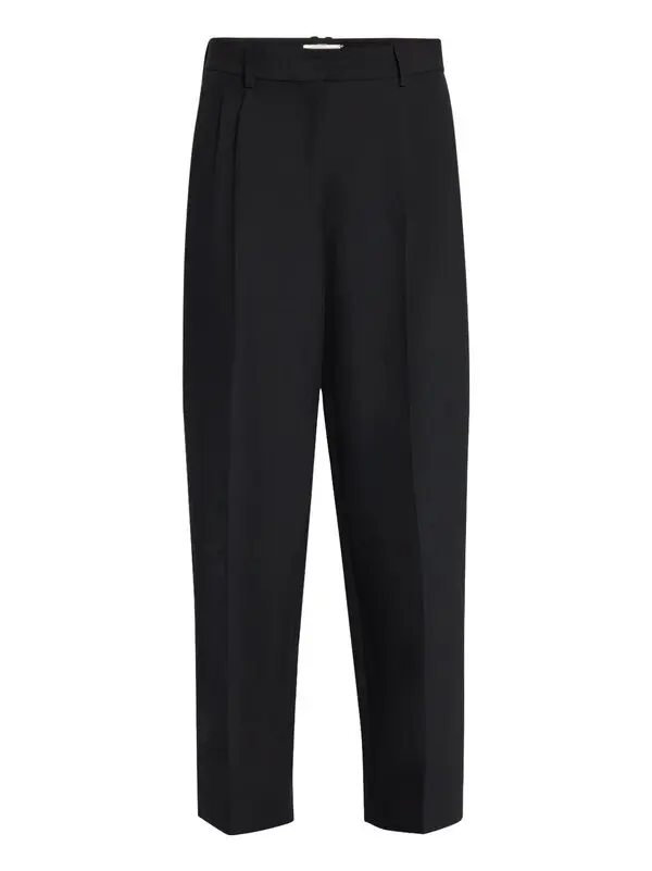 THE ROW Lilas Pleated Straight-leg Pants - Black