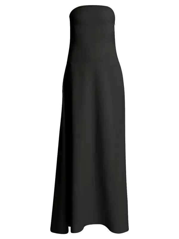 Jacquemus Strapless Draped Bustier Gown - Black