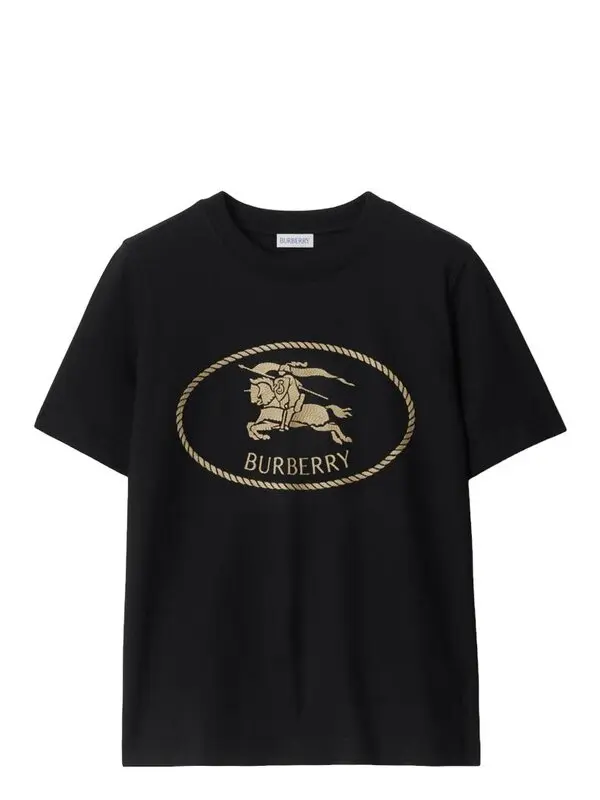 Burberry Knight Stamp Cotton T-shirt - Black